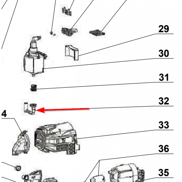 Tuyau connexion pompe (repère 32) MAGIMIX 506152